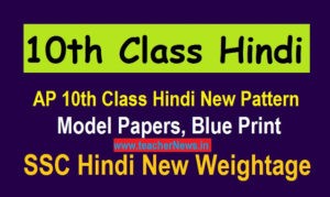 10th Hindi Model Papers New Pattern Blue Print 2023 - AP SSC Hindi New