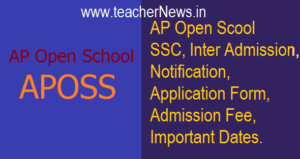 AP Open School (APOSS) SSC Inter Admission 2024-2025 Notification ...