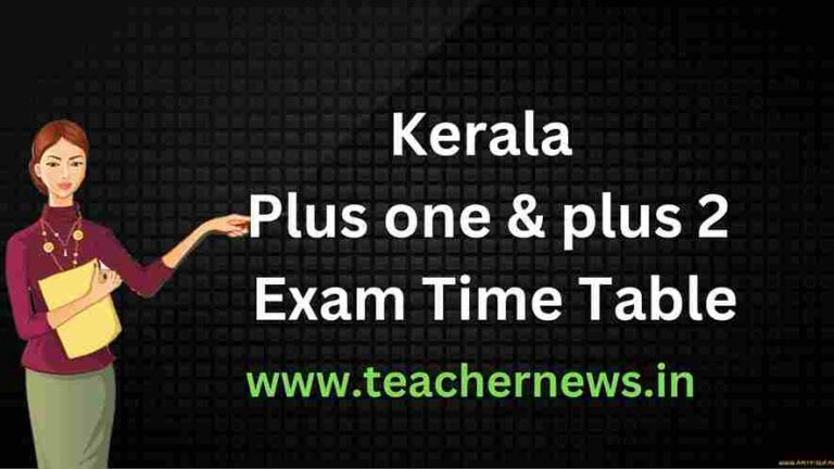 Kerala Plus one & plus 2 Exam Time Table 2024 Released - TeacherNews ...