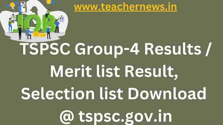 TSPSC Group 4 Results / Merit list Result 2023, Selection list Download @ tspsc.gov.in ...