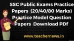 Telangana SSC Public Exams Practice Papers for Main Exam 2025-26 (20/40 ...
